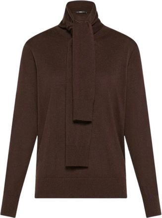 Seventy Merino-Pullover mit abnehmbarem Schal - - Knitwear - Damen - Braun - M