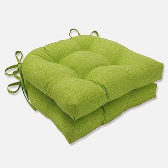 Pillow Perfect 666594 Baja Linen Stuhlpolster, 39,4 x 36,8 cm, Grün, 2 Stück