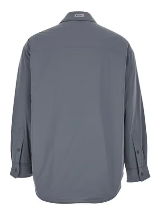 Autry Mens Grey Jacket With Patch Pocket Nylon Coat