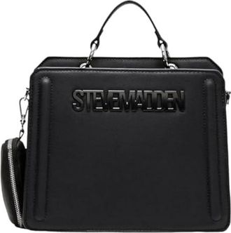 Steve Madden Crossbody Bag, Bevelyn Sac à bandoulière Convertible Femme, Noir, Taille Unique