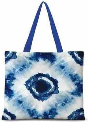 Generic Sac fourre-tout bleu en toile tie-dye - 40 x 35 cm - Design artistique avec fermeture &eacute;clair et poche int&eacute;rieure, Tie-dye bleu 2, 28 X 12 X 9 Centimet