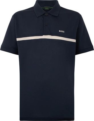 HUGO BOSS Homme, Tops, Bleu, Taille: S Polo en coton &agrave; manches courtes