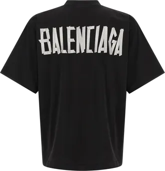 Balenciaga BB Logo Glitter Tape T-Shirt - Black