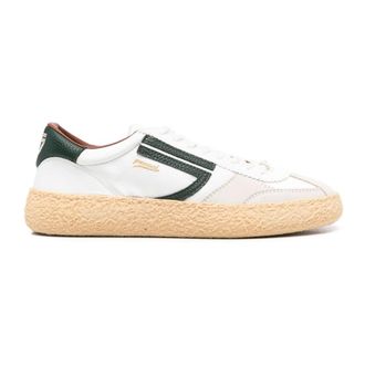 Puraai Homme, Chaussures, Blanc, Taille: 45 EU Baskets homme en cuir avec coutures d&eacute;coratives