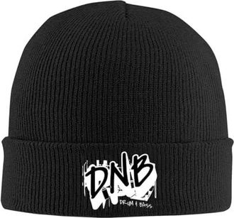 Generic Chapeau dHomme, Design de Tambour et Basse Style Graffiti DnB, Femmes Unisex Bonnet tricot&eacute;, Bonnet, Cadeau dHiver Chaud Chaleureux de No&euml;l