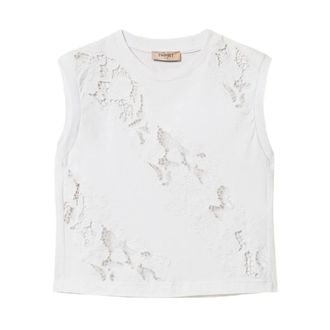 Twinset Femme, Tops, Blanc, Taille: 42 FR Lace-Panelled Top