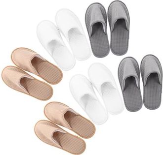 Beaupretty LRXIYODE Lot de 6 Paires de Pantoufles DInt&eacute;rieur Unisexes Lavables en Peluche Polaire Antid&eacute;rapants Taille Unique Couleurs &Eacute;l&eacute;gantes Jaune Gris et Bl