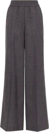 Brunello Cucinelli Femme, Pantalons, Gris, Taille: 44 FR Wide Pantalons