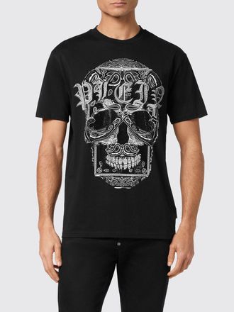 Philipp Plein T-shirt en coton avec imprim&eacute; t&ecirc;te de mort et strass