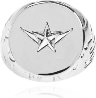 A Bathing Ape A Bathing Ape, Homme, Accessoires, Gris, Taille: 58 MM Bague grav&eacute;e dune &eacute;toile