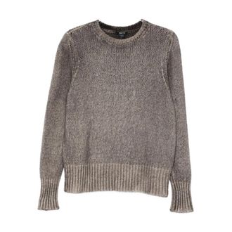 Avant Toi Brauner Rippstrickpullover Lange &Auml;rmel - - Knitwear - Damen - Braun - 2XS