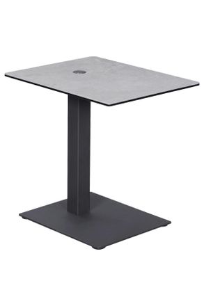Dieter Knoll Collection Beistelltisch, Anthrazit, Grau, Metall, Glas, Keramik, rechteckig, eckig, Bodenplatte, 35x45-65x45 cm, h&ouml;henverstellbar, Wohnzimmer, Wohnzimmertische,