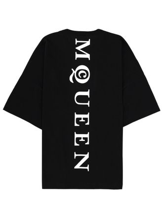 Alexander McQueen Logo-Embroidered Cotton T-Shirt - Black