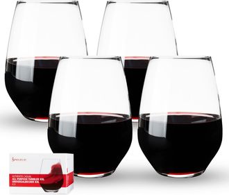 Spiegelau Gläser Set 630 ml, 4 Stück, Authentis Casual, 4800277, Trinkgläser aus Kristallglas, Wassergläser spülmaschinenfest