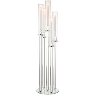 Jolipa Chandelier 5 colonnes verre transparent 100x25x25cm