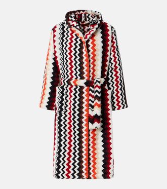 Missoni Peignoir Best Zigzag en coton &agrave; capuche