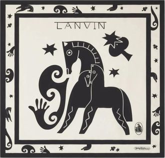 Lanvin Femme, Accessoires, Multicolore, Taille: ONE Size Lunar Year Print Silk Scarf