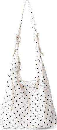 Generic Sac fourre-tout &agrave; pois pour femme - Grande capacit&eacute; - En nylon souple - Sangle r&eacute;glable - Sac &agrave; bandouli&egrave;re polyvalent, beige, 320.00x280.00x250.00mm