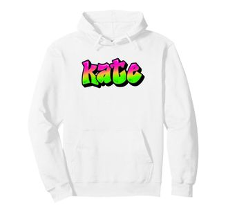BDAZ Kate Graffiti Personalisierter Name Gr&uuml;n Rosa Frauen M&auml;dchen Pullover Hoodie