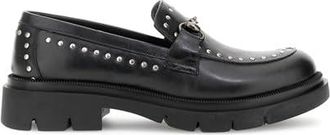 Caf&egrave;noir Mocassins en Cuir avec Mors Et Clous, pour Femme, Couleur Noir, Taille 38