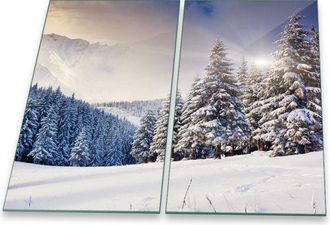 Decorwelt | Herdabdeckplatten 2x30x52 cm Ceranfeldabdeckung 2-Teilig Universal Elektroherd Induktion f&uuml;r Kochplatten Herdschutz Deko Schneidebrett Sicherheitsgl