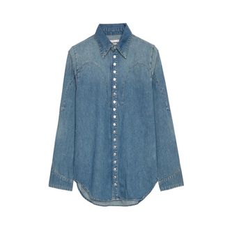 Zadig&Voltaire Femme, Blouses et Chemises, Bleu, Taille: 38 FR Chemise en denim &eacute;l&eacute;gante