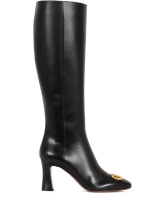 Valentino Garavani bottines en cuir à détail VLogo Signature 90 mm - Noir