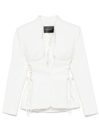 MUGLER veste à détail de laçage - Blanc