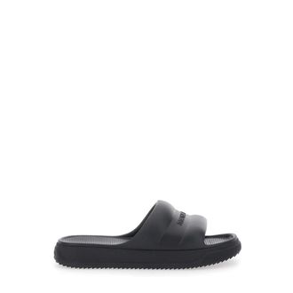 Moncler Logo-gepr&auml;gter Plateau-Sohle Slider - - Shoes - Herren - Schwarzk - 38 EU