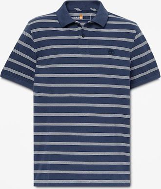Timberland Millers River Kurzarm-Polohemd mit Streifen f&uuml;r Herren in Dunkelblau/Wei&szlig;, Herren, Blau, Gr&ouml;&szlig;e