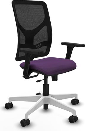 Piqueras y Crespo Drehstuhl f&uuml;r den Schreibtisch mit 3D-Armen, h&ouml;henverstellbare Lendenwirbelst&uuml;tze, ausgestattet mit Syncro/Traslack und Schneideschaum, Schwarz/Violet