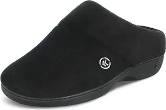 Isotoner Womens Classic Hoodback W Memory Foam Slip on Slipper, Black, X-Large / 9.5-10 M US