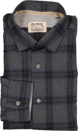 Fil Noir Herren Hemd grau meliert