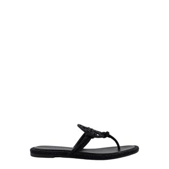 Tory Burch Schwarze Strass-Sandalen mit Ledersohle - - Shoes - Damen - Schwarzk - 36 EU