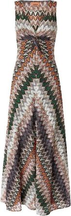Missoni Femme, Robes, Multicolore, Taille: 42 FR V Neck Sleeveless Long Dress