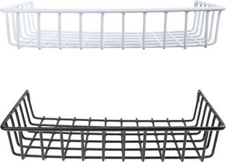 Artibetter 2st&uuml;cke H&auml;ngekorb Aus Eisen F&uuml;r Aufbewahrung Obstkorb Praktisch F&uuml;r Wohnzimmer K&uuml;che Bad Einfaches Design Robust Und Langlebig Rostfrei Und Farbecht