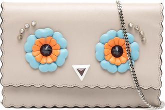Fendi Hobo Bags - Leather Studded Monster Eyes Wallet on Chain - Gr. unisize - in Braun - f&uuml;r Damen