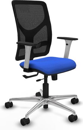 Piqueras y Crespo B&uuml;rostuhl, ideal f&uuml;r die Arbeit, mit wei&szlig;en und schwarzen Armlehnen, h&ouml;henverstellbare Lendenwirbelst&uuml;tze, ausgestattet mit Syncro/Traslack. Schwarz/B