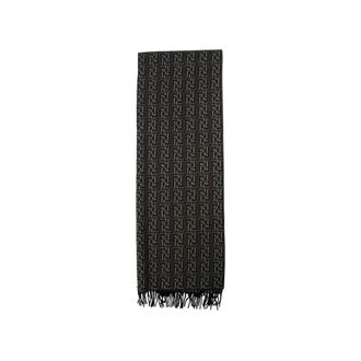 Fendi Pre-owned &Eacute;charpe en laine double face - Femme - Pre-owned - Noir - Taille: ONE Size