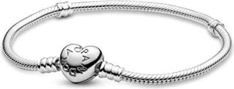 Pandora Pandora Icons Bracelet en argent avec fermoir en forme de coeur, 23