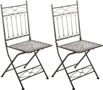 Clp 2 chaises de jardin de style romantique finement d&eacute;cor&eacute;es fixent diff&eacute;rentes couleurs colore : Bronze
