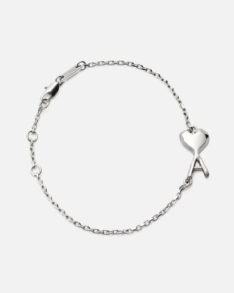 Ami Ami Paris - Bracelet argent&eacute; en laiton Ami de Coeur martel&eacute; Argent - TU - Unisex
