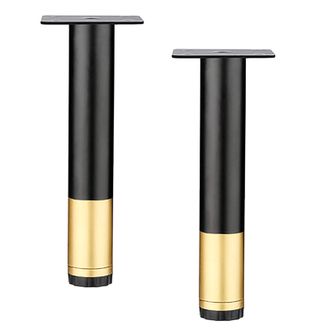 Generic Schwarze Sofabeine Aus Metall (10, 12, 13 cm) - Ersatz F&uuml;r M&ouml;bel Wie B&uuml;cherregale, Tische, Schr&auml;nke, Kommoden Mit Verstellbaren, Rutschfesten Fu&szlig;kappe