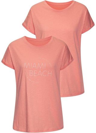 Vivance T-Shirt mit modischem Frontprint (2er-Pack) aus weicher Baumwoll-Qualität