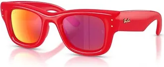 Ray-Ban Wayfarer Puffer Special Collection Sonnenbrillen Rot Fassung Braun Glas 47-23