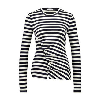 Paco Rabanne Gestreifter Rundhalspullover - - Knitwear - Damen - Wei&szlig; - S