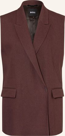 HUGO BOSS Blazerweste Jankania Mit Leinen braun