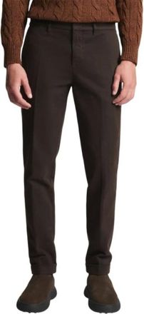 Fay Homme, Pantalons, Brun, Taille: W34 Pantalon en Gabardine de Coton Coupe Slim