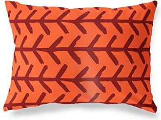 Bonamaison Le Jardin du Lin Kissen Zierkissenbezug Orange-Bordeaux Kissenbezug, Weich Bequem, Für Zuhause Autos Büro Sofa Wohnzimmer Couch Schlafzimmer Dekor, 35