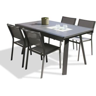 DCB Garden Dcb Garden - stockholm - Ensemble repas de jardin 4 places en aluminium